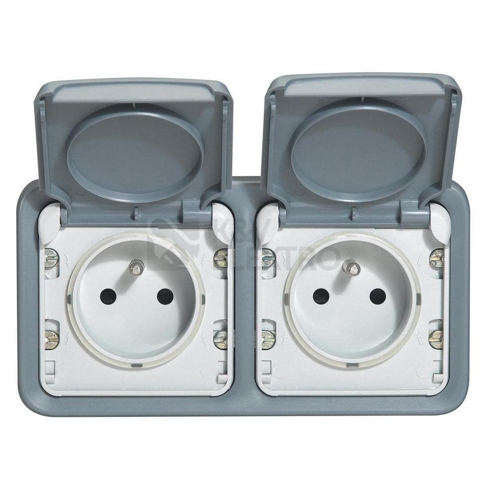 Legrand Plexo IP55 nástěnná krabice dvojnásobná vodorovná šedá 69672 ...