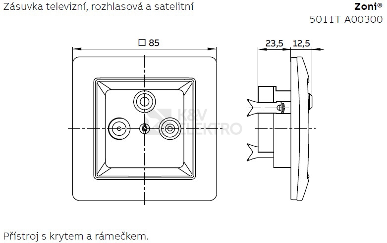 ABB Zoni kryt zásuvky televizní matná černá 5011T-A00300 237 | K&V ...