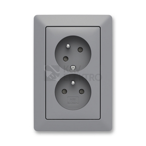 ABB Zoni dvojzásuvka šedá/bílá 5513T-C02357 141 s clonkami | K&V ...