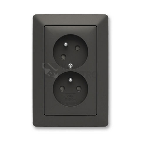 ABB Zoni dvojzásuvka matná černá 5513T-C02357 237 s clonkami | K&V ...