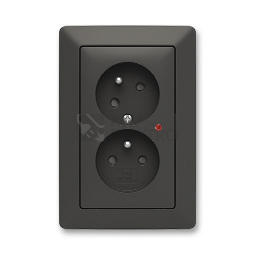 ABB Zoni dvojzásuvka matná černá 5593T-C02357 237 s přepěťovou ochranou ...