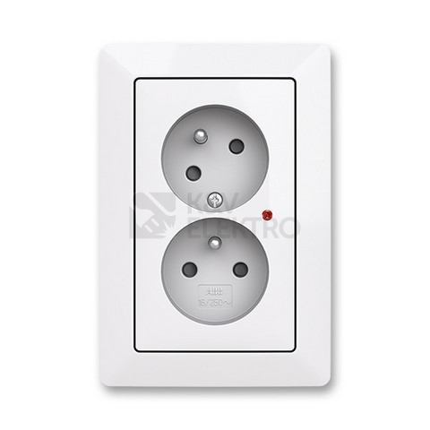 ABB Zoni dvojzásuvka bílá 5593T-C02357 500 s clonkami | K&V ELEKTRO a.s.
